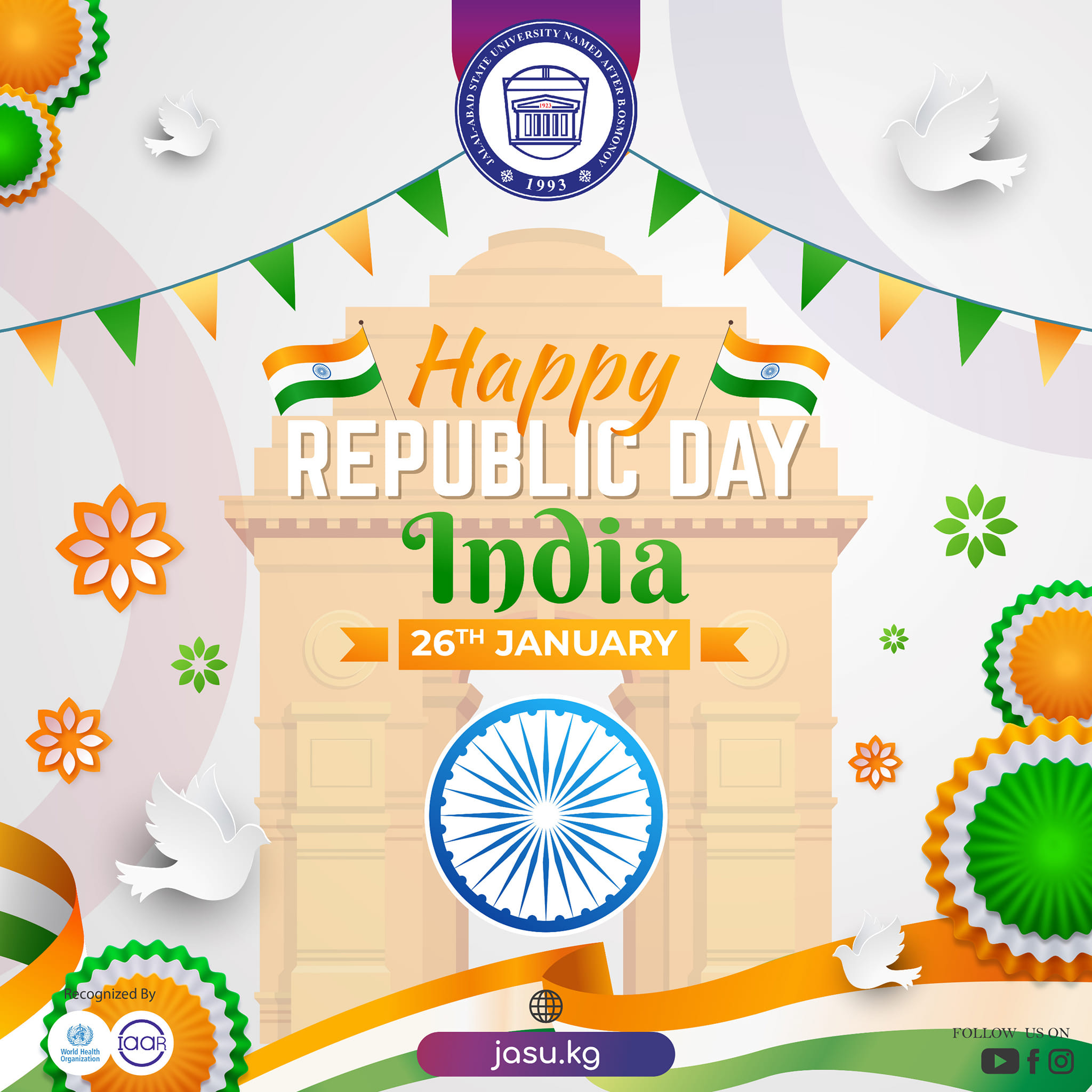 JASU wishes Happy Republic Day India 2024 - Jalal-Abad State University ...